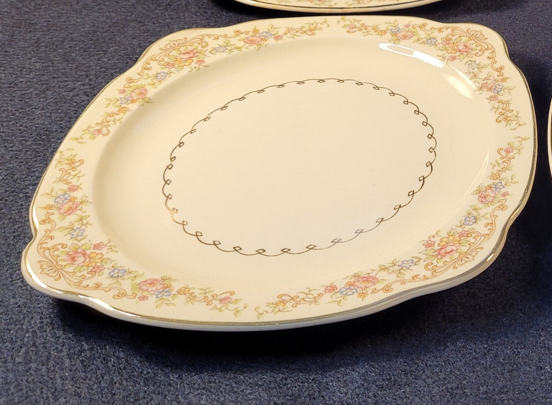 Vintage 8 Paden City Pottery Square Salad Plate Marlene Lace Pattern - Etsy