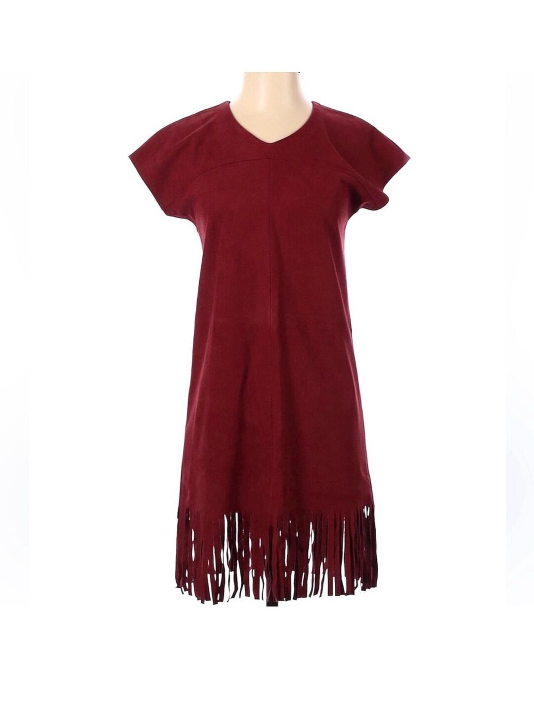 Red Suede Fringe Dress. Size XS. - Etsy