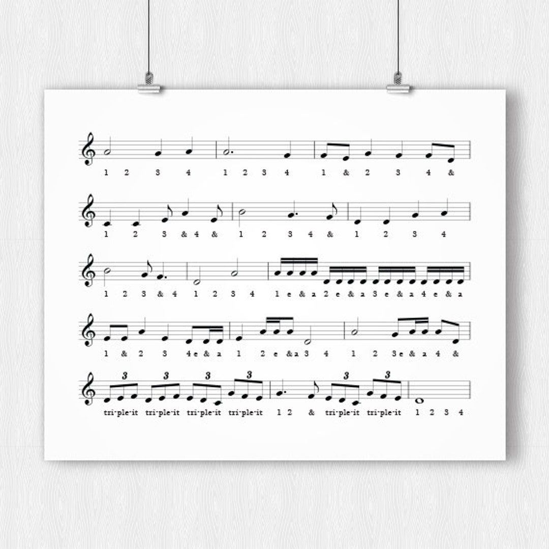 PRINTABLE - Music Timing Reference Poster - Download - Etsy