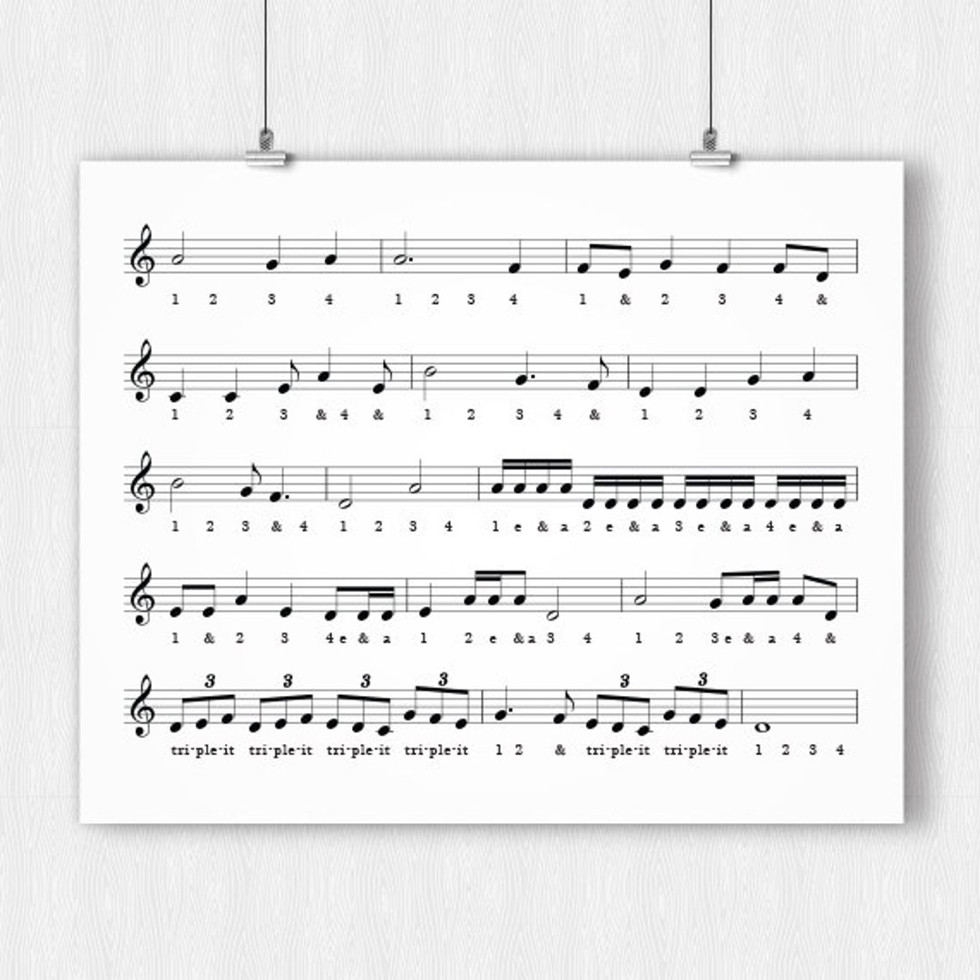 Timing Music Reference - Poster - Etsy