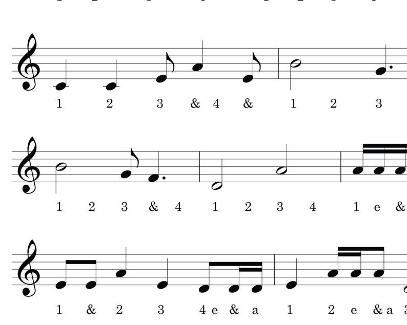 PRINTABLE - Music Timing Reference Poster - Download - Etsy