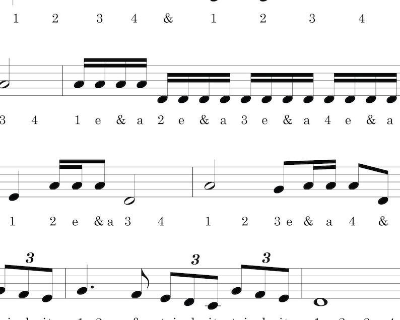 PRINTABLE - Music Timing Reference Poster - Download - Etsy