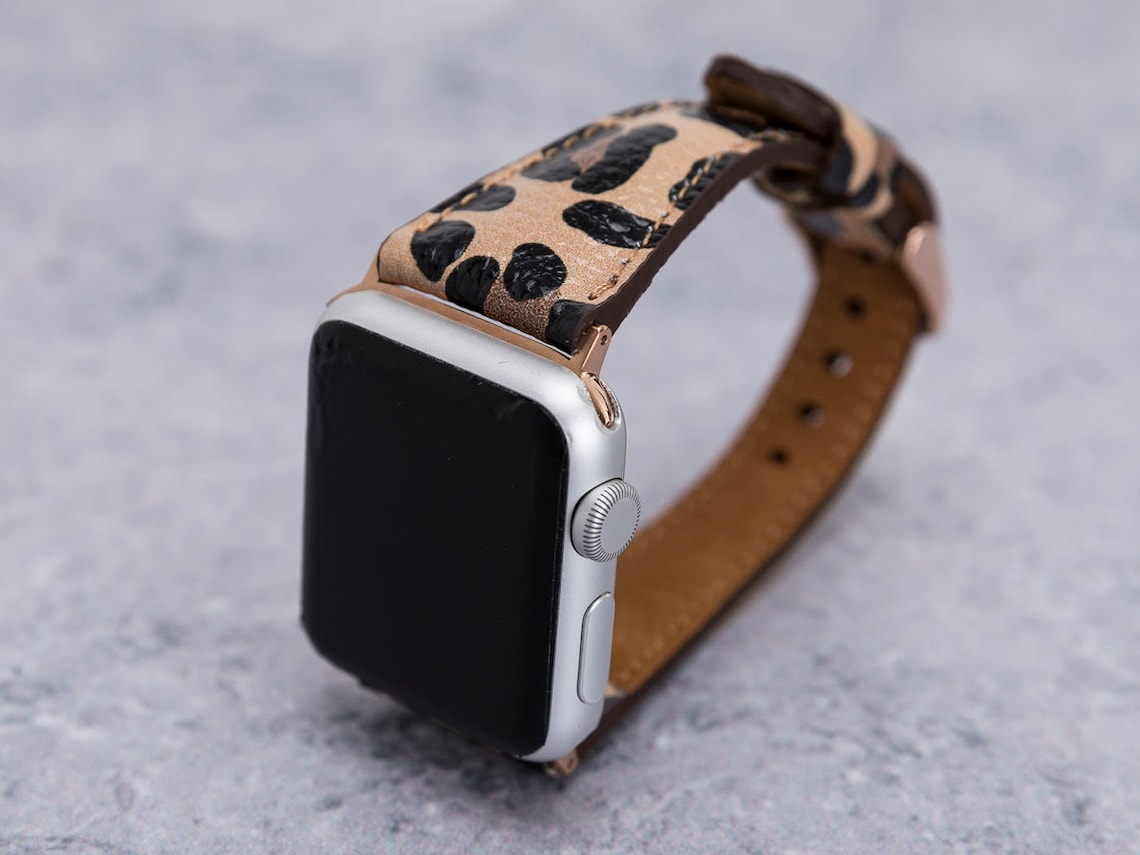 Leopard Pattern Leather Apple Watch Band 38mm 40mm 41mm 42mm | Etsy