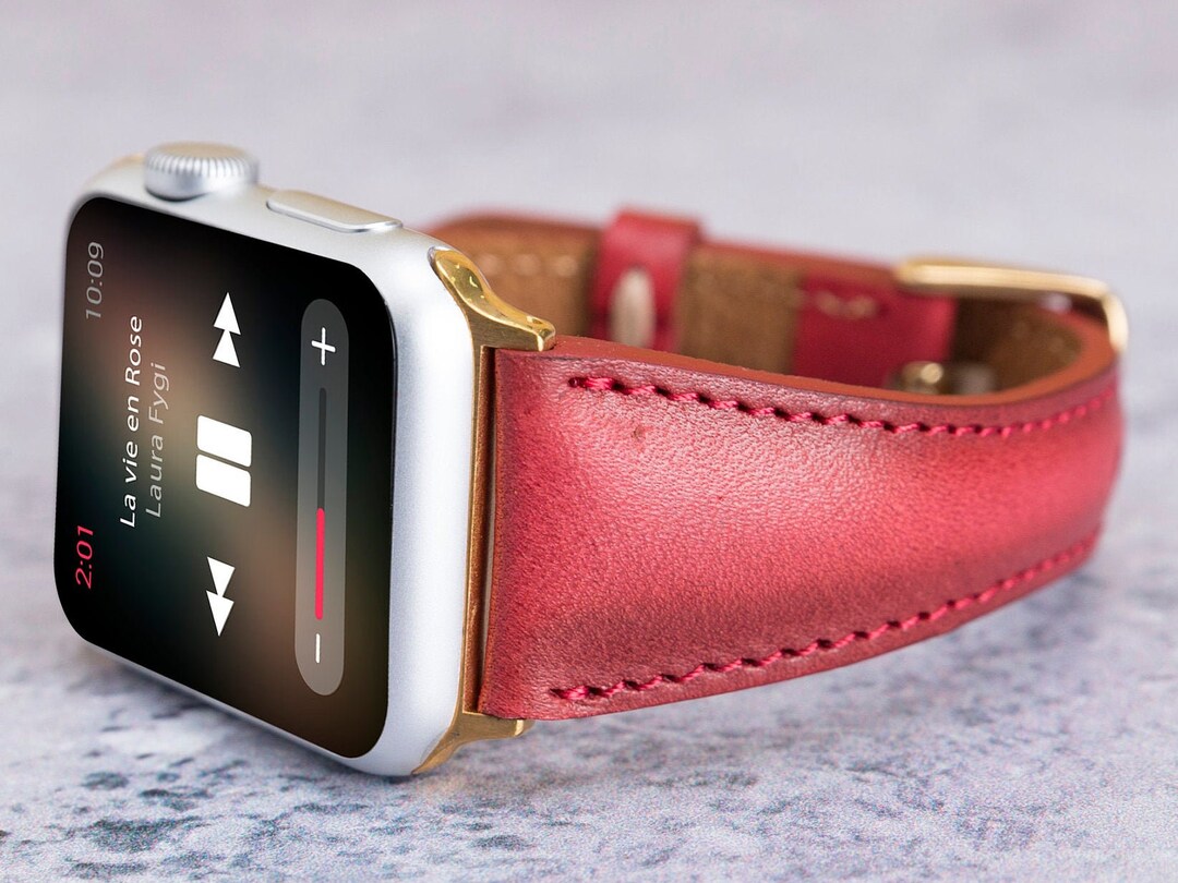 Christmas Red Apple Watch Band 38mm 40mm 41mm 42mm 44mm 45mm, Leather ...