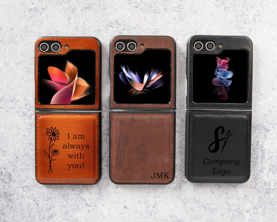 Leather Samsung Z Flip 6 Case, Genuine Leather Samsung Z Flip5 Back ...