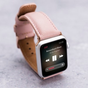 Pink Apple Watch Strap Women 41mm 40mm 38mm, Leather Iwatch Strap 45mm ...
