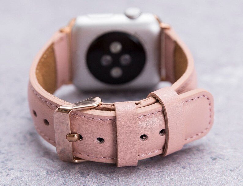 Pink Apple Watch Strap Women 41mm 40mm 38mm Leather Iwatch - Etsy