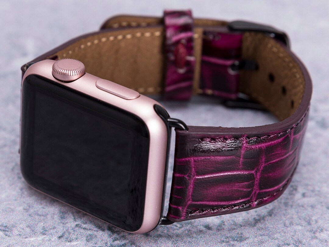 Crocodile Leather Apple Watch Band 38mm 40mm 41mm 42mm 44mm 45mm 49mm ...