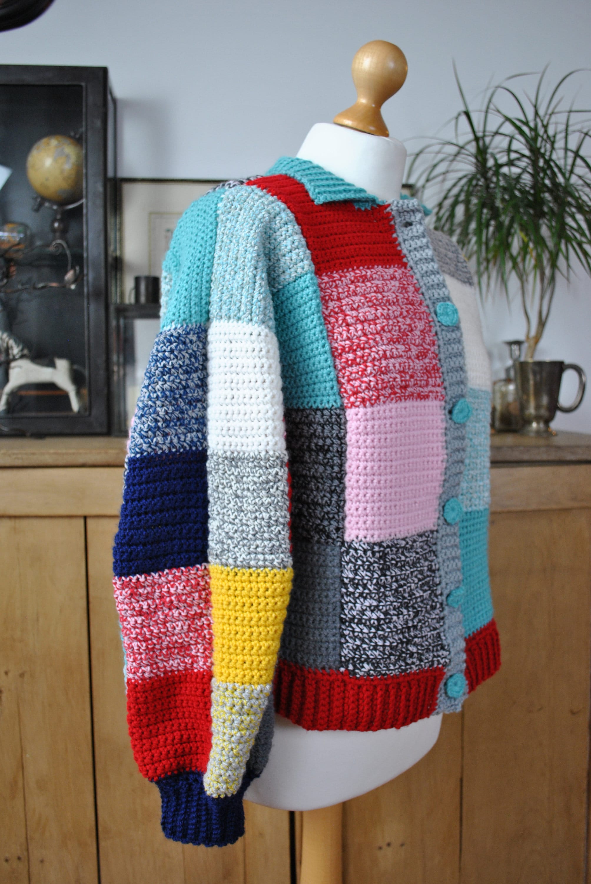 Harry Styles Cardigan Crochet Patchwork Colourful Cardigan J W Anderson ...