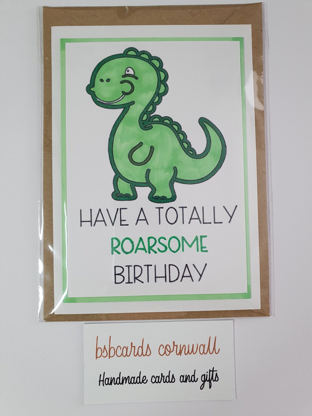 Roarsome Dinosaur Handmade Birthday Card, Blank for Your Own Message ...