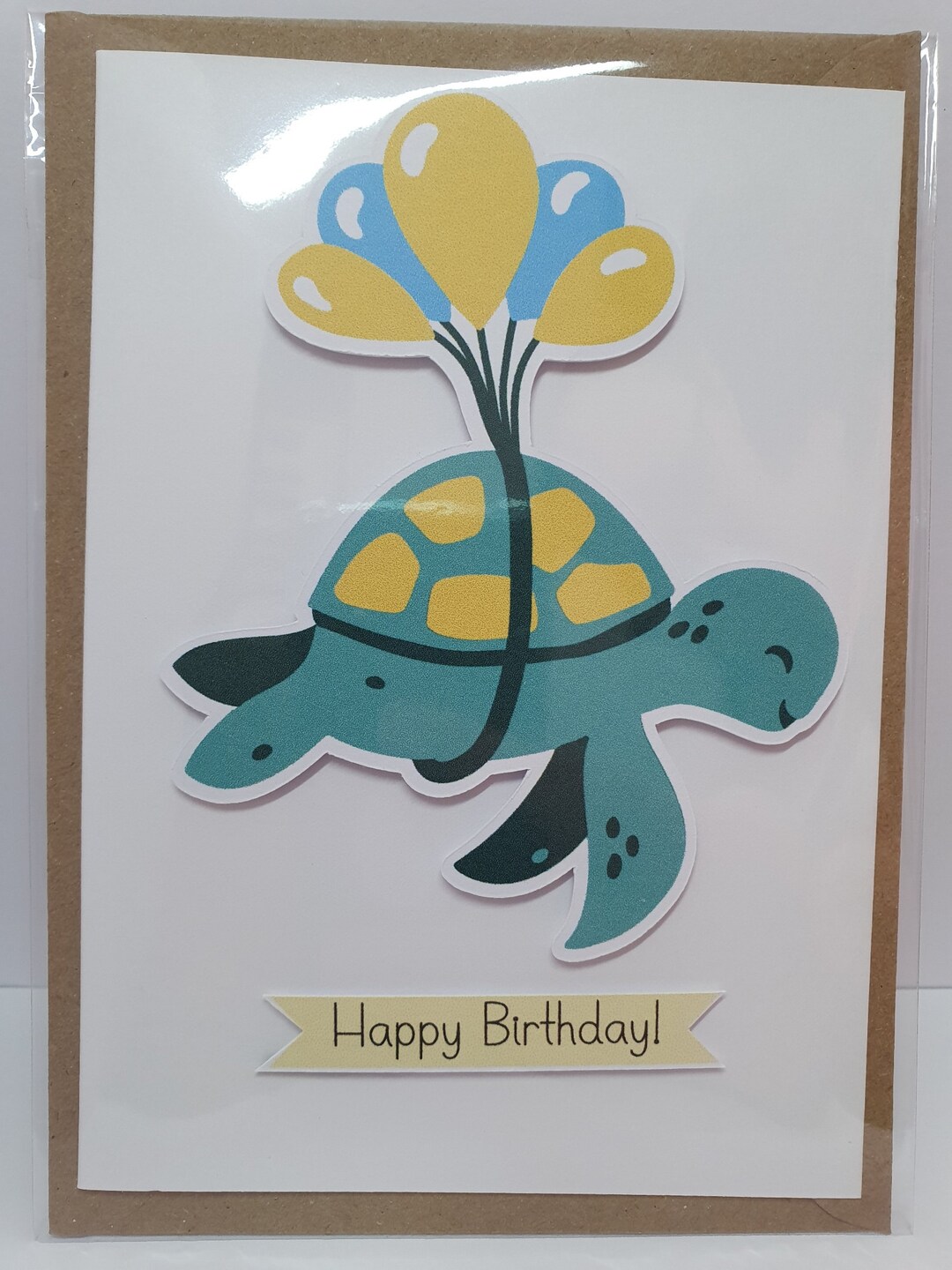 Turtle Party Animal Handmade Birthday Card, Blank for Your Own Message ...