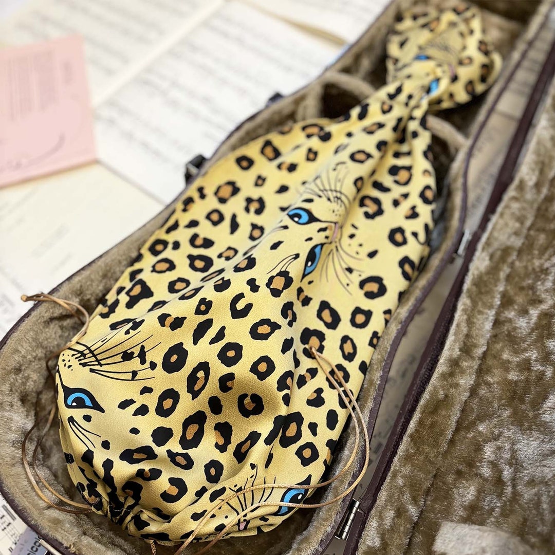 Leopard Silk Touch Violin Bag Cover for Protection – Yellow Gold Luxury ...