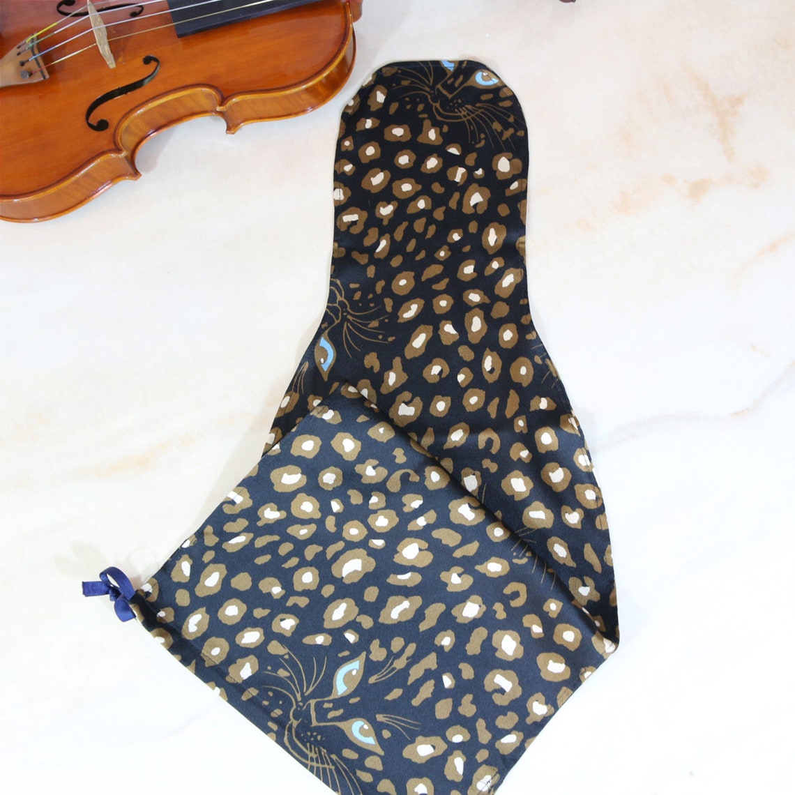 Leopard Silk Violin Bag: Full Size Viola Cover, Handmade in Paris - Etsy
