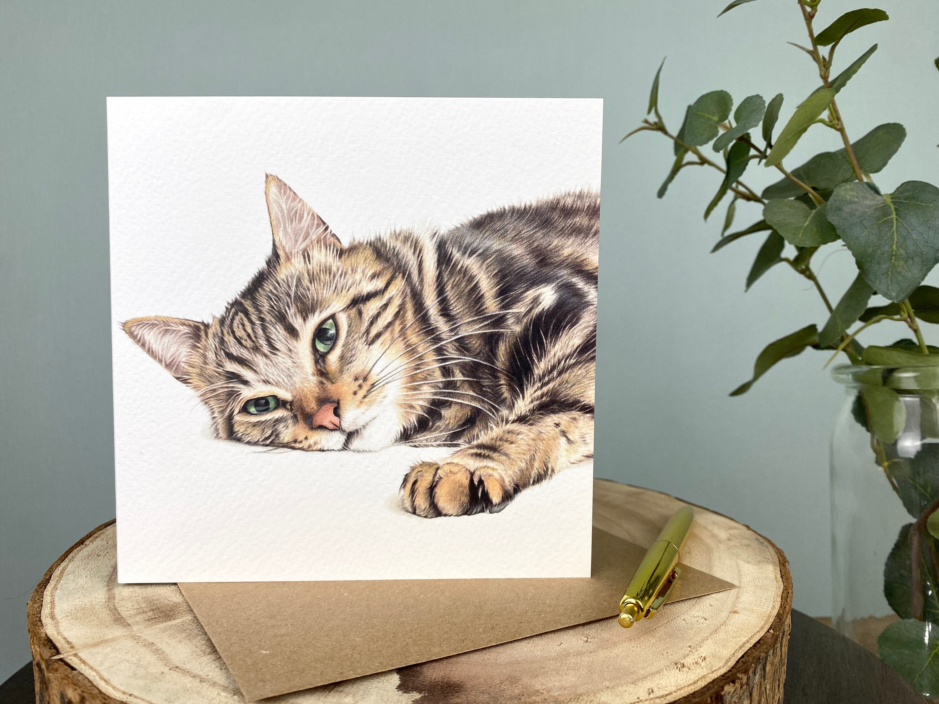 Tabby Cat Card Cat Card Cat Greetings Card Cat Birthday - Etsy