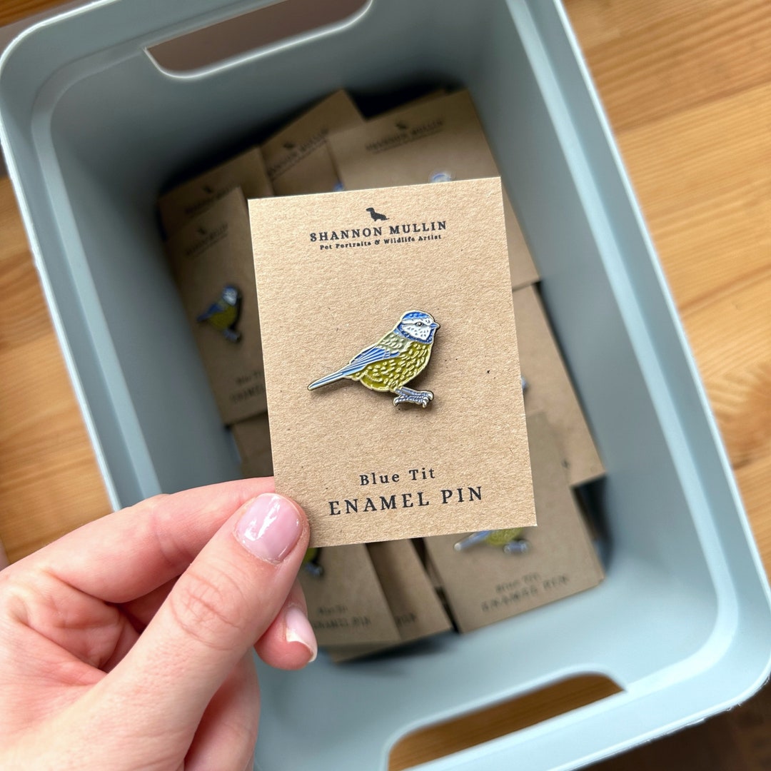 Blue Tit Enamel Pin Blue Tit Pin Bird Enamel Pin Soft Enamel Pin