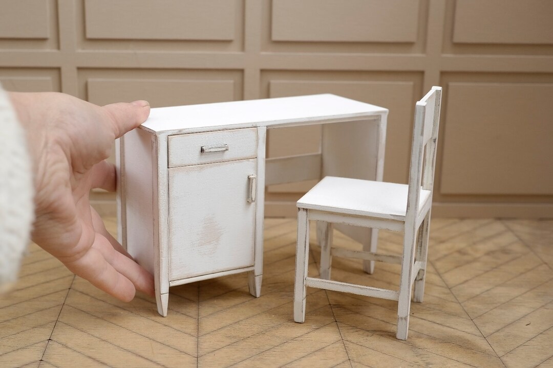 1:6 Miniature Desk With Chair LISBON / Miniature Furniture / 12 Inch ...