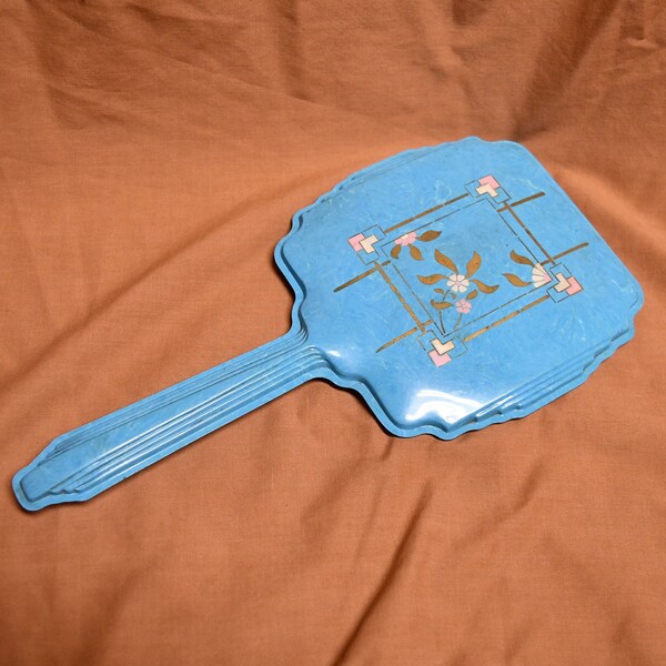 Bakelite Blue Hand Mirror - Etsy