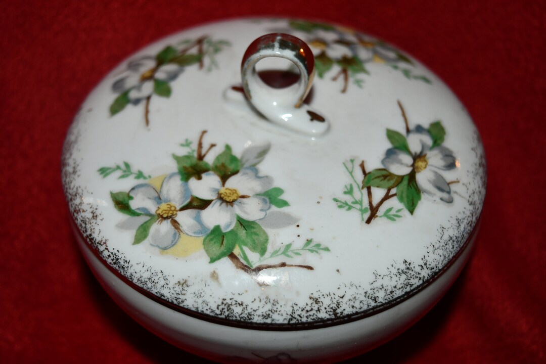 Vintage Norcrest China Dogwood Pattern Lidded Candy Dish / Sugar Bowl ...