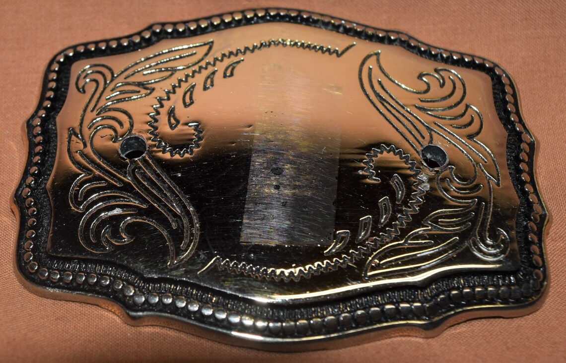 Western Style Silver Tone Belt Buckle - Ready for Personalization - Etsy