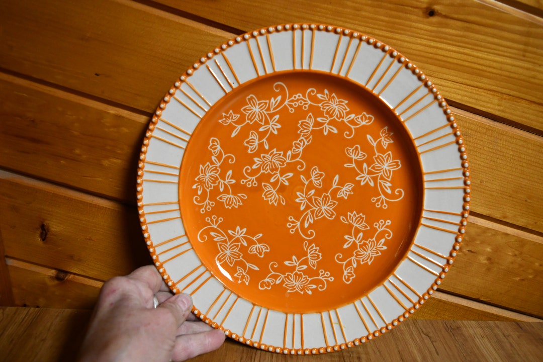 Vintage Temp-tations by Tora Rare Orange Color-10.5 Ceramic Dinner ...