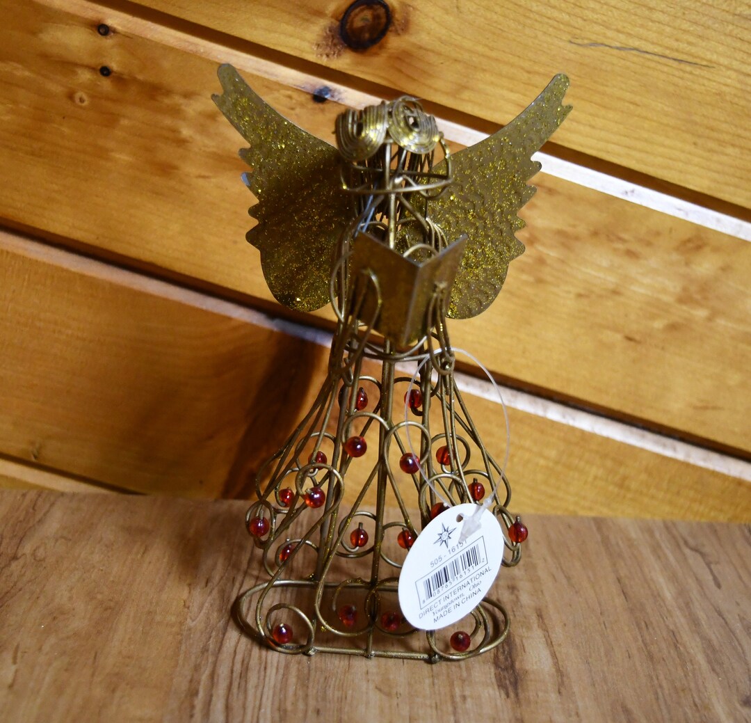 Direct International Sparkly Gold Angels Holding Song Books - Can Be ...
