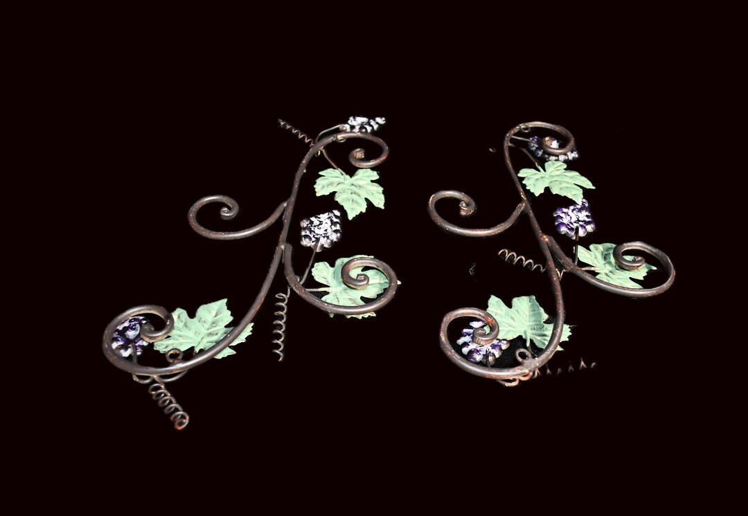 Vintage Pair of Metal Grape Vines / Leaves / Branches - Rustic Wall Art ...