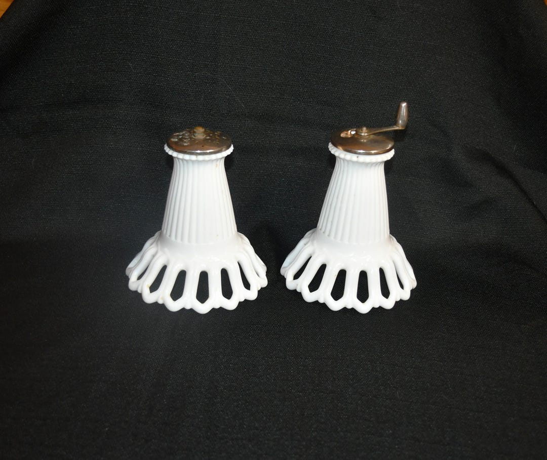 Vintage 1950's Rare George S Thompson Milk Glass Salt Shaker & Pepper ...
