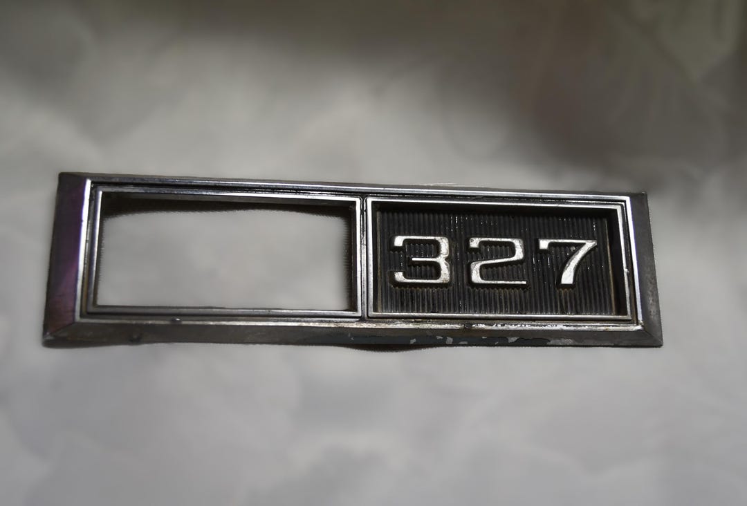 Vintage 1960's Chevrolet/chevy 327 Bezel Metal Fender Emblem/badge - El ...