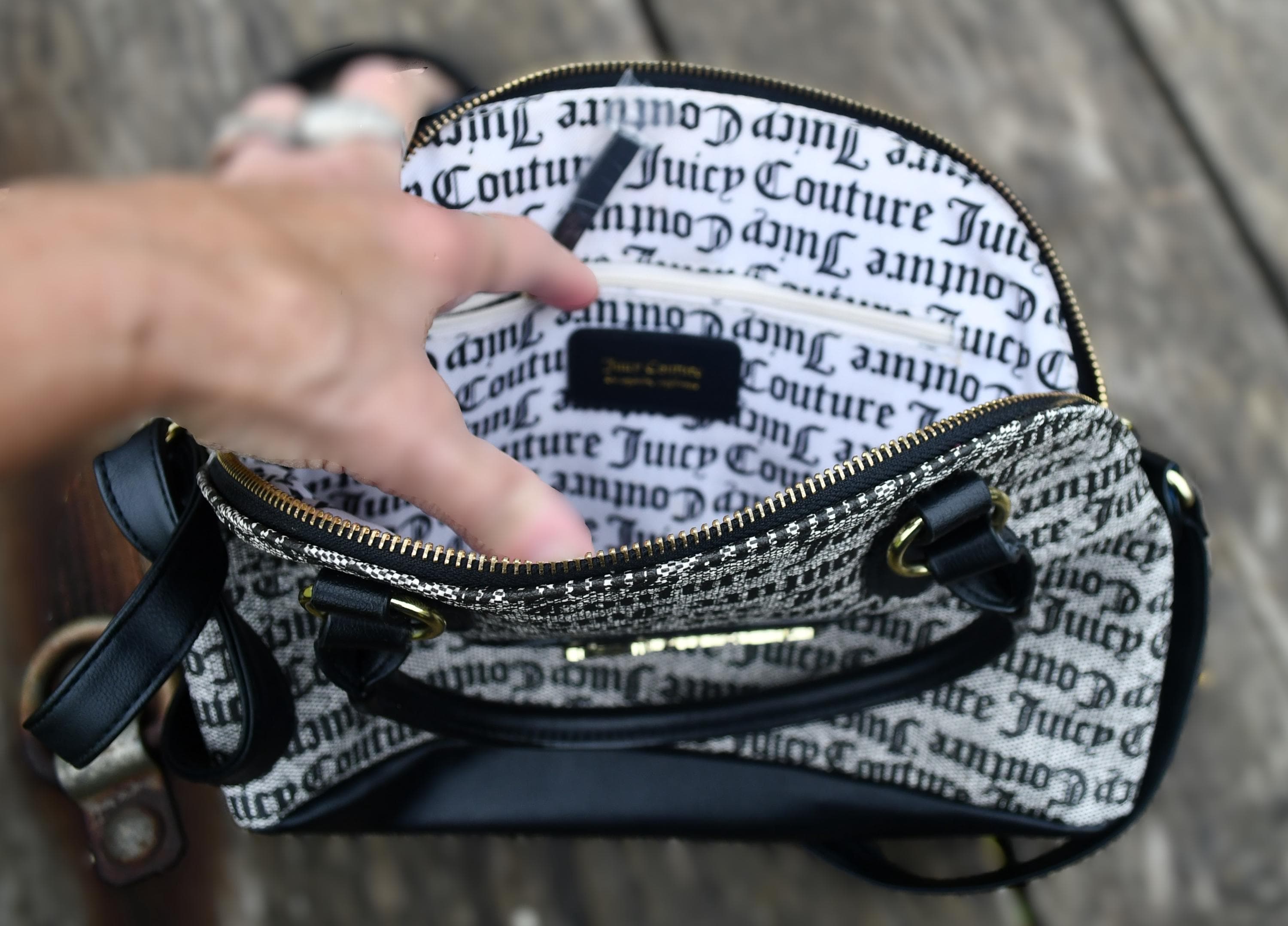 Juicy Couture Cross Body Bag /optional Top Handled Purse - Black With ...