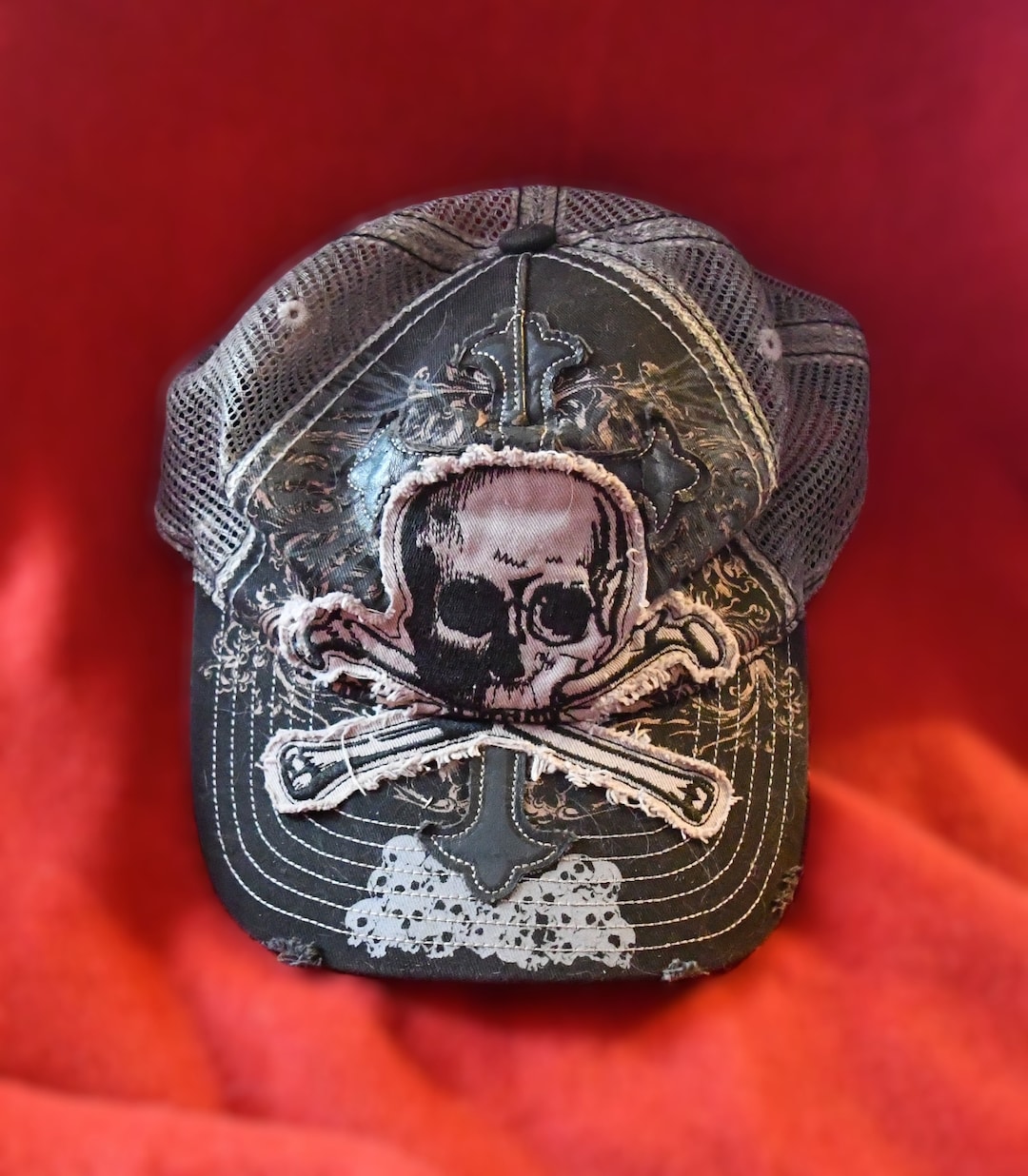 Vintage Steampunk Skull and Crossbones Adult Size Unisex Distressed ...