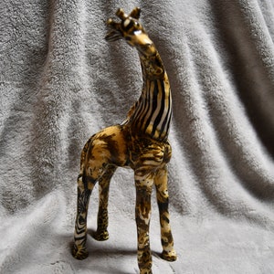 Vintage La Vie Safari Decoupage / Patchwork Glazed Ceramic Giraffe ...