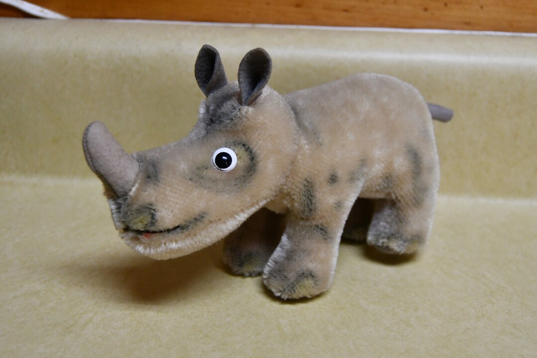 Vintage Steiff "nosy" the Rhinoceros - 1960's / Gray Mohair Stuffed ...