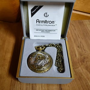 Vintage Armitron 3-D Locomotive Train Engine Pocket Watch With Box and ...