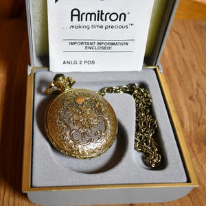 Vintage Armitron 3-D Locomotive Train Engine Pocket Watch With Box and ...