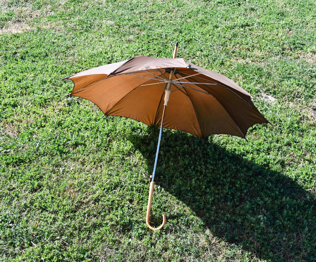 Vintage Nylon Umbrella - Made in Hong Kong-wood Tip/plastic Wrapped ...