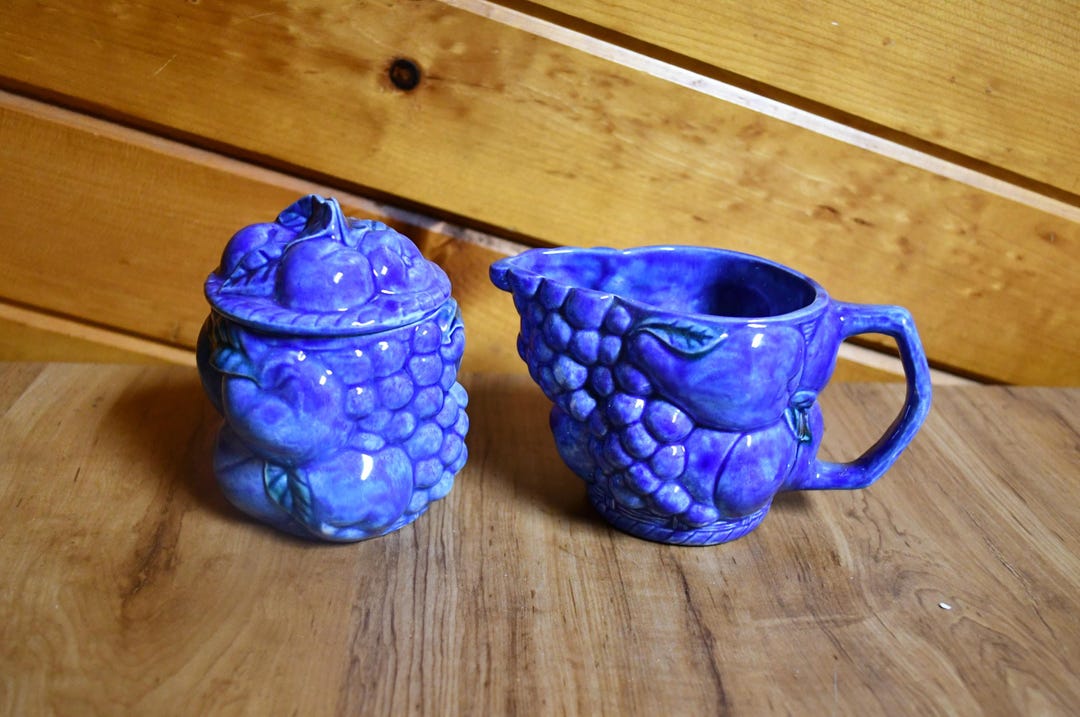Vintage 1969 Inarco (?) Indigo Blue - Grapes / Fruits - Signed on ...