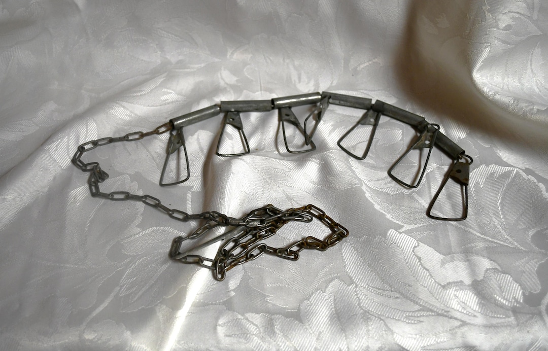 Vintage Metal Fish Stringer Set Measures About 58" (5 Feet) Long With 8 ...