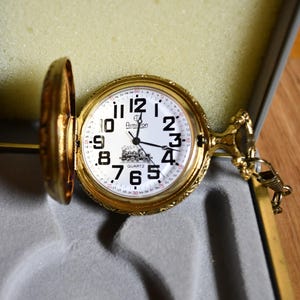 Vintage Armitron 3-D Locomotive Train Engine Pocket Watch With Box and ...