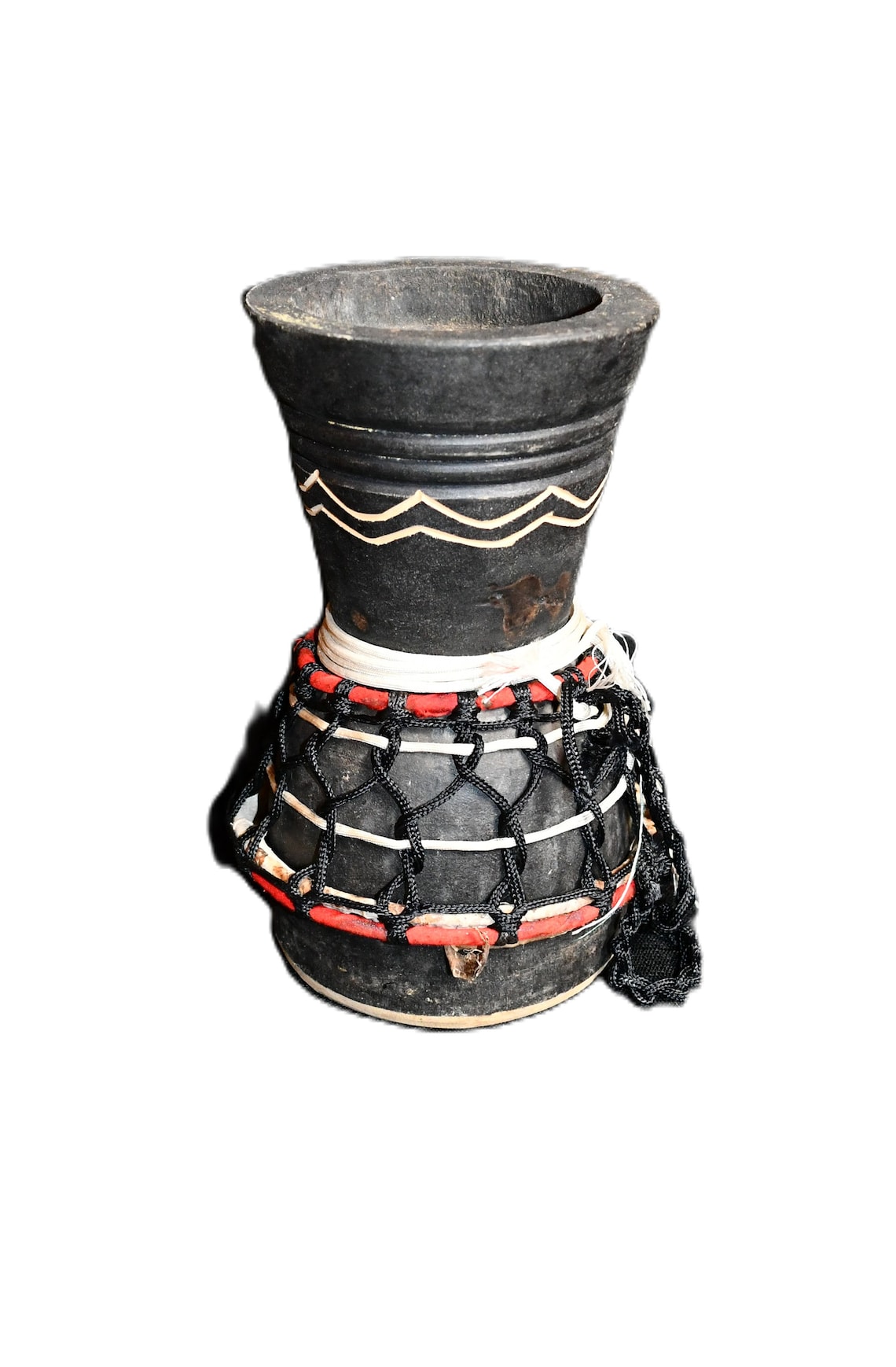 Vintage Authentic Goblet Rope Tuned DJEMBE Wood Drum - Handmade ...