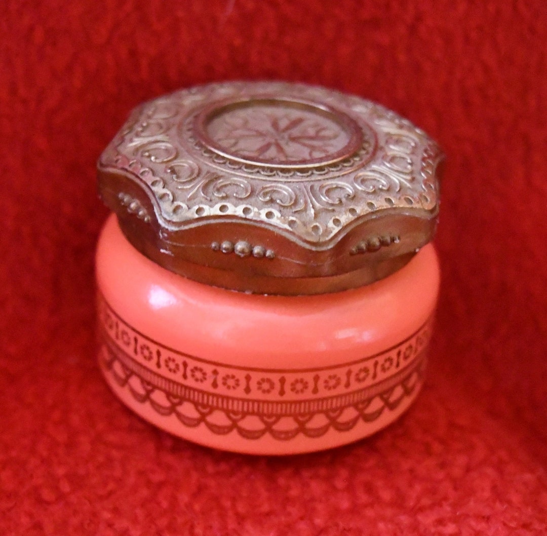 Vintage Avon Unforgettable Cream Sachet Vanity Decorative Jar / Coral ...