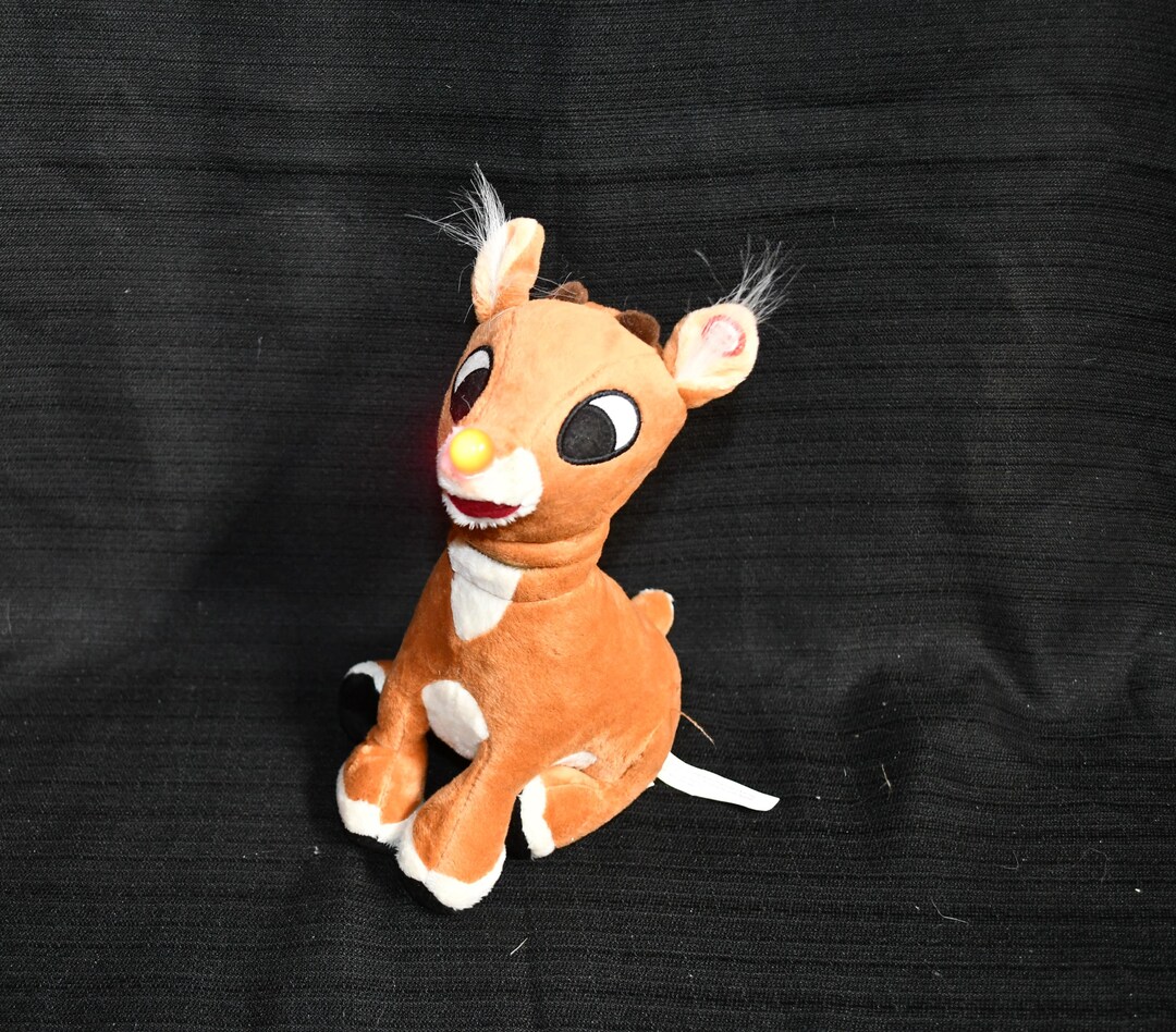 Vintage Rudolph the Red Nose Reindeer Animated Singing Plush - Works ...
