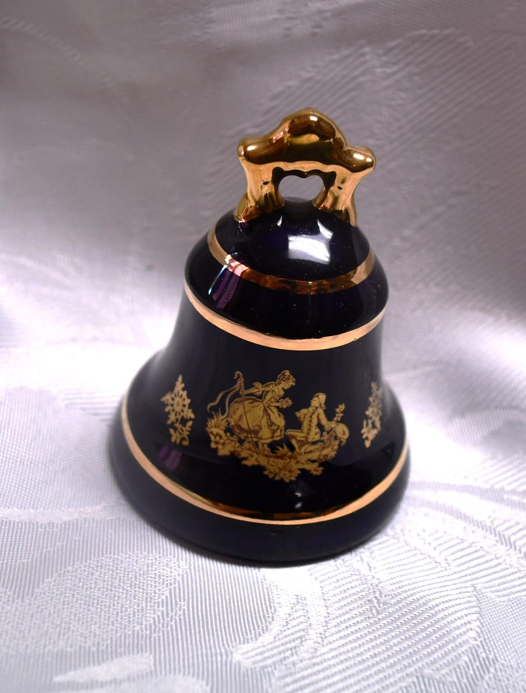 Vintage Limoges Castel France 22K Gold Cobalt Bell-porcelain Victorian ...