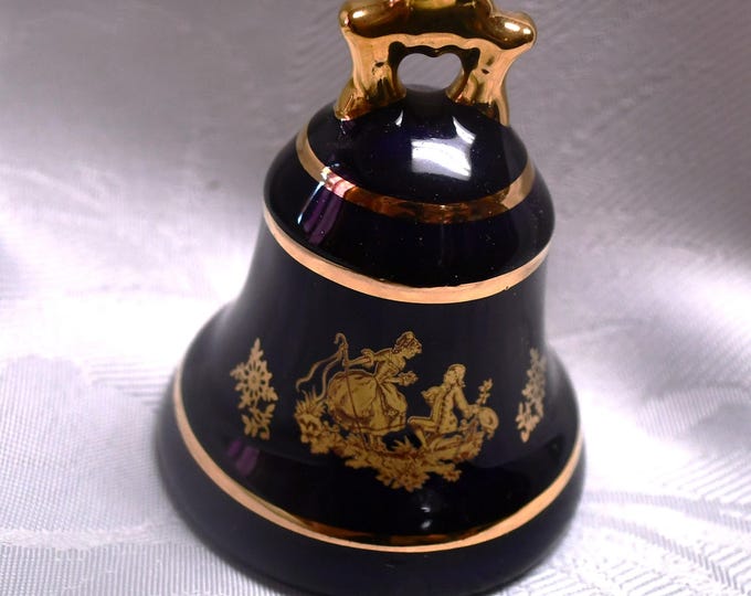Vintage Limoges Castel France 22K Gold Cobalt Bell-porcelain Victorian ...