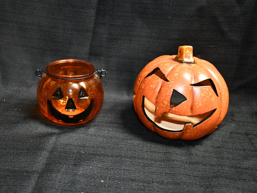 Vintage Halloween Lot of Spooky Stuff / Decor - Lot of Two Pumpkin ...