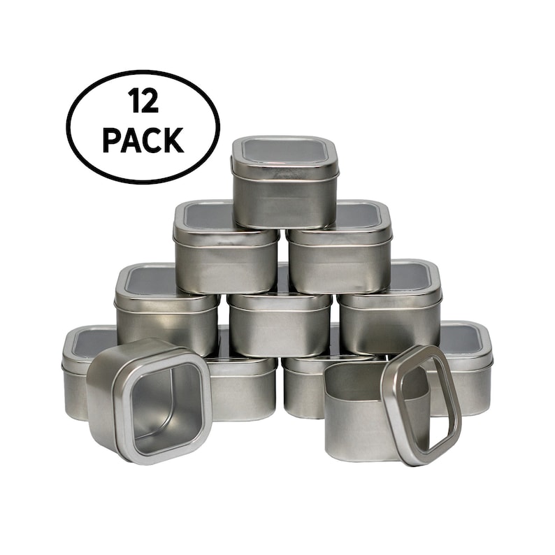 Square Metal Empty Tin, for Candy, Spices, Crafts, Organizing, Party ...