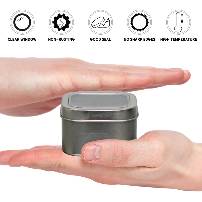 Square Metal Empty Tin, for Candy, Spices, Crafts, Organizing, Party ...