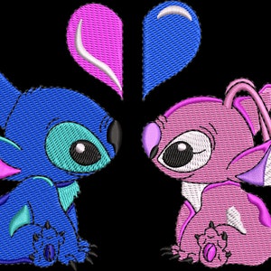 Stitch and Angel Embroidery Designs/2 Designs & 2 Size/ Machine ...