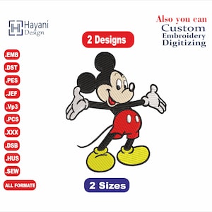 Mickey Mouse Minnie Mouse Embroidery Designs/2 Designs & 2 Size/ Mickey ...