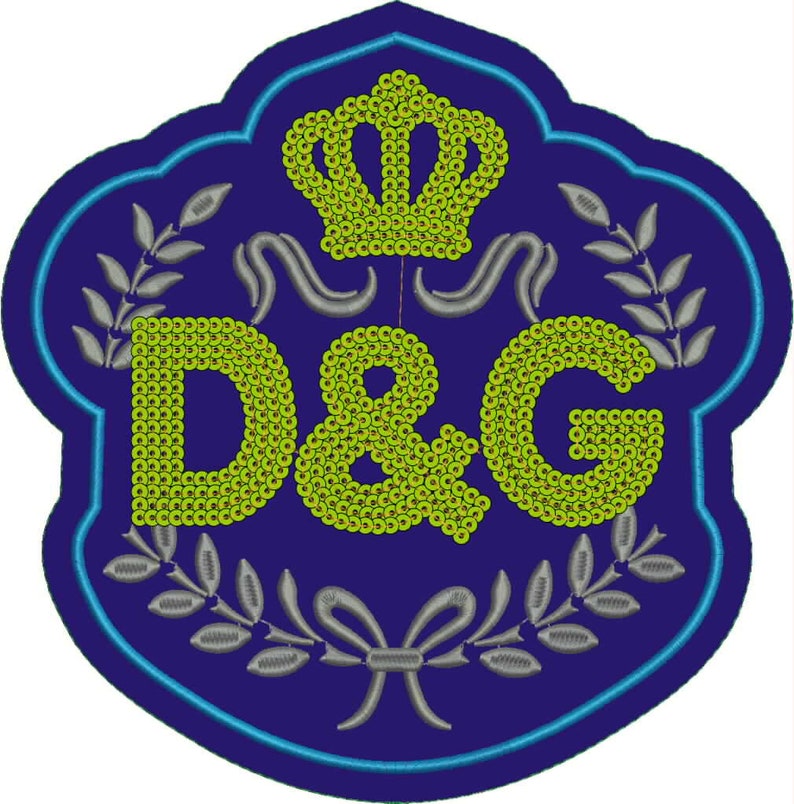 Embroidery Designs for Crown Logo With 1 of Applique and Sequins 5.mm ...