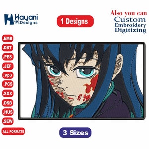 Anime Muichiro Tokito Embroidery Designs/1 Designs & 3 Size/ Machine ...
